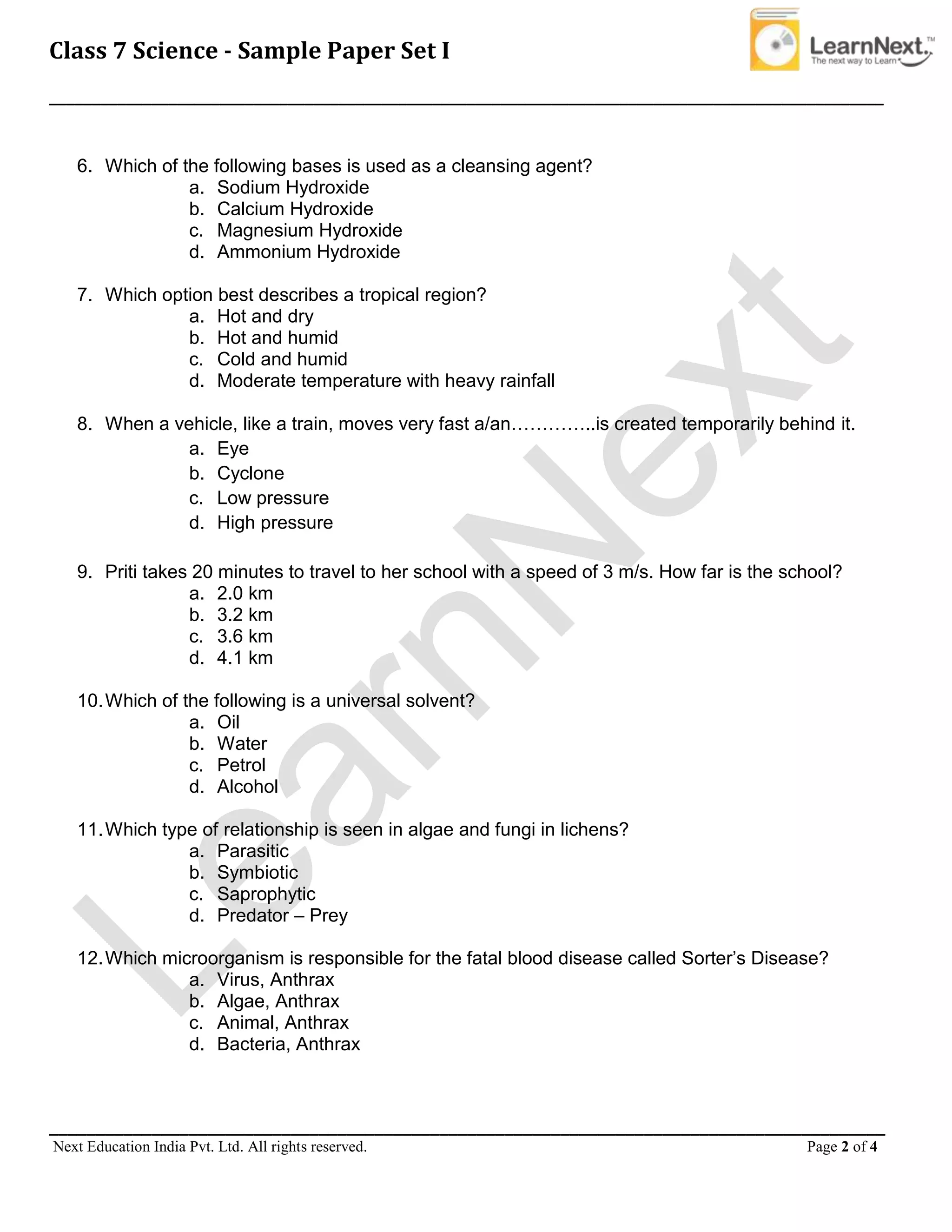 Class 7-science-set-i-sample-papers | PDF