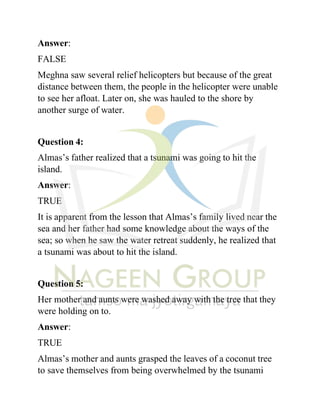 Class 8 English Honeydew (Prose) NCERT Solutions Chapter 2 The Tsunami ...