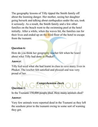 Class 8 English Honeydew (Prose) NCERT Solutions Chapter 2 The Tsunami ...