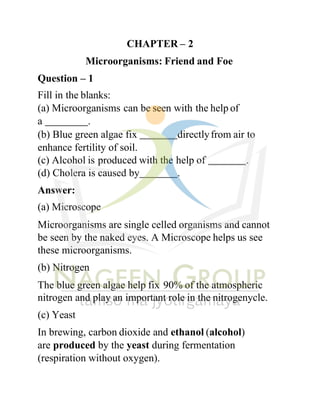 Class 8 Biology NCERT Solutions Chapter 2 Microorganisms Friend and Foe ...