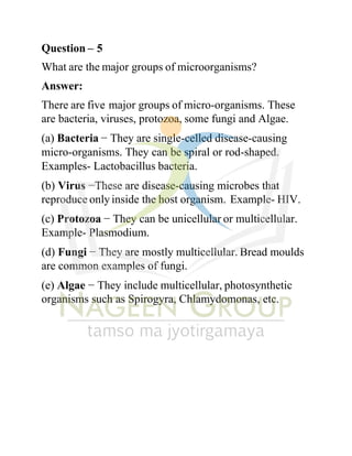 Class 8 Biology NCERT Solutions Chapter 2 Microorganisms Friend and Foe ...