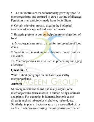 Class 8 Biology NCERT Solutions Chapter 2 Microorganisms Friend and Foe ...