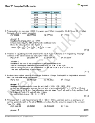 Class 9-maths-olympiad-everyday-mathematics-previous-years-papers-with ...