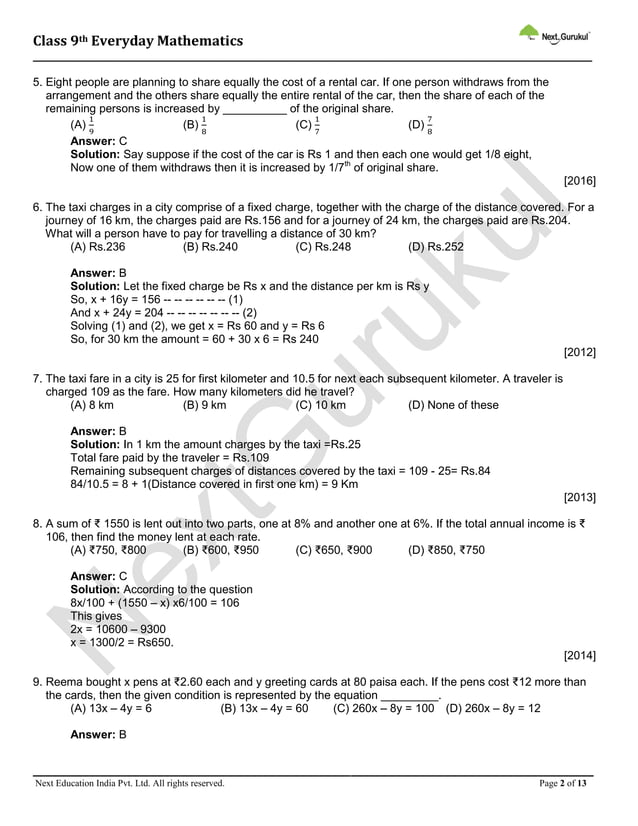 Class 9-maths-olympiad-everyday-mathematics-previous-years-papers-with ...