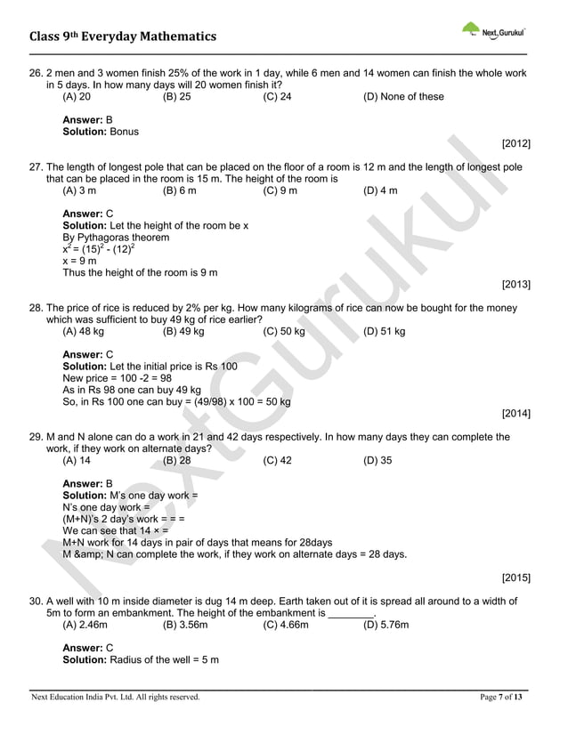 Class 9-maths-olympiad-everyday-mathematics-previous-years-papers-with ...