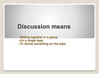 Class Discussion Class V | PPTX