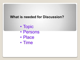 Class Discussion Class V | PPTX
