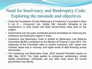Class -IBC Code- Need for Insolvency and its Objective.pptx