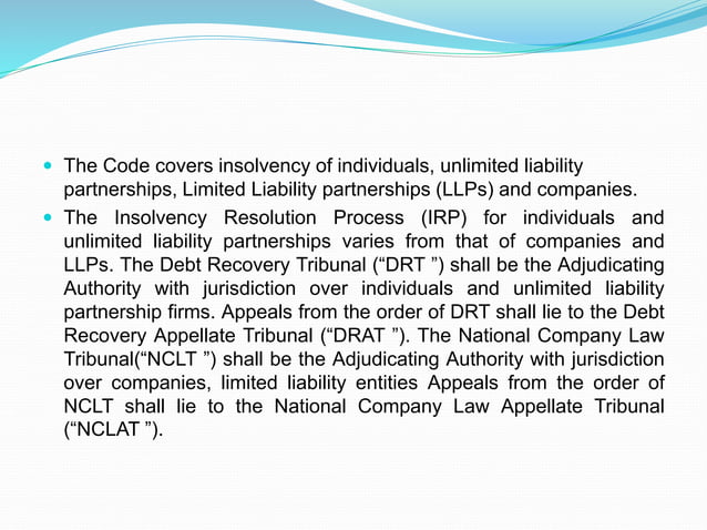Class -IBC Code- Need for Insolvency and its Objective.pptx