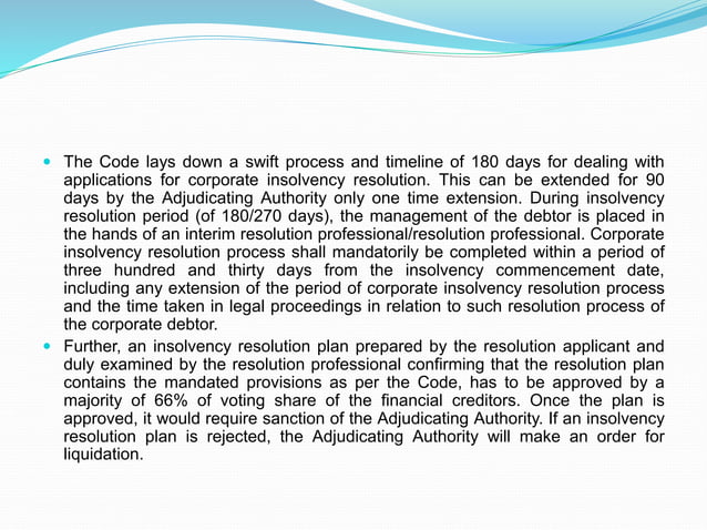 Class -IBC Code- Need for Insolvency and its Objective.pptx