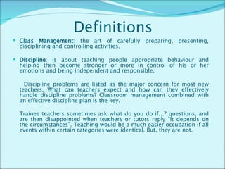 Class Management And Discipline | PPT