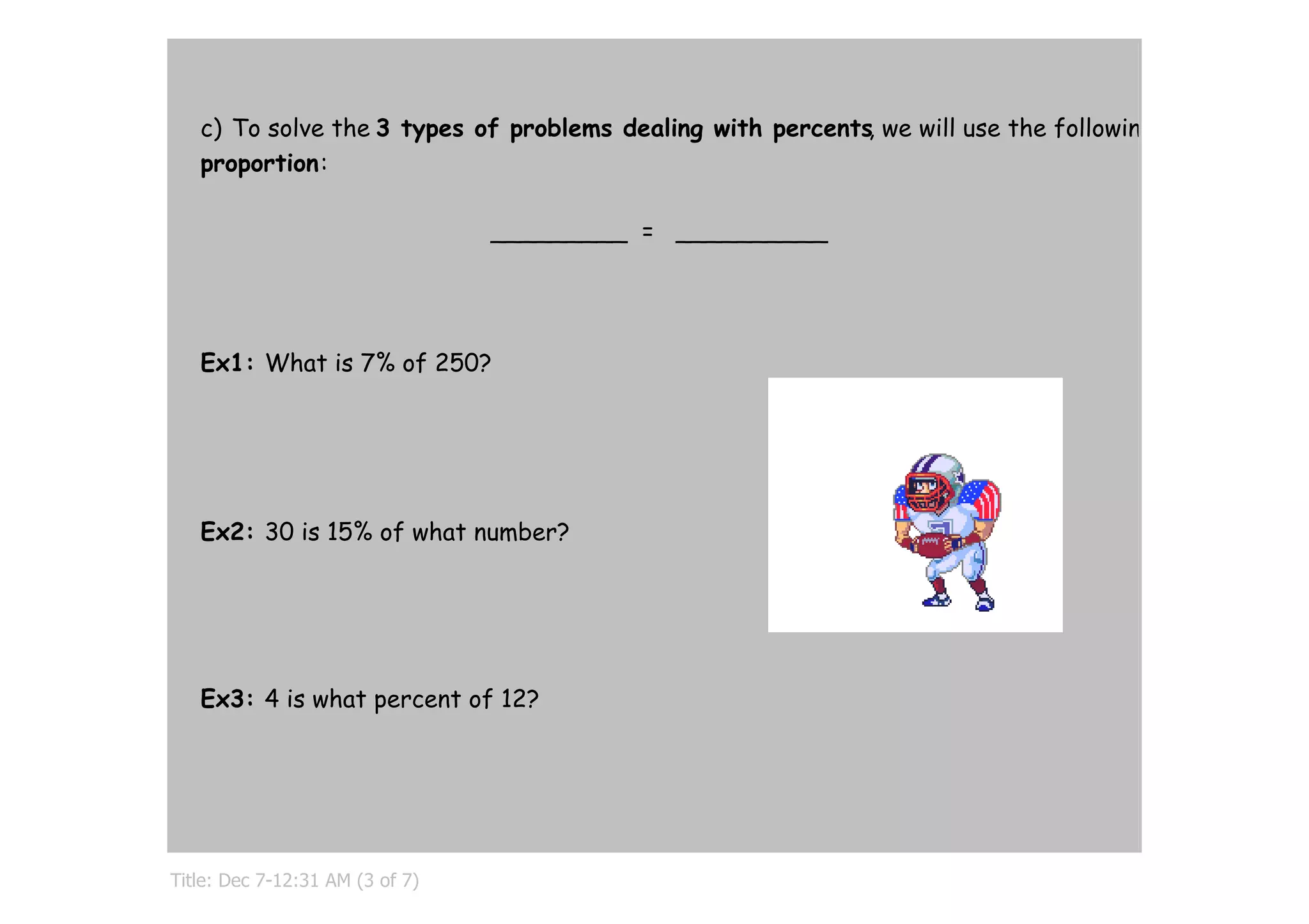 Class Presentation Basic Percentage Problems | PPT