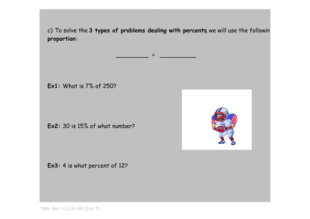 Class Presentation Basic Percentage Problems | PPT
