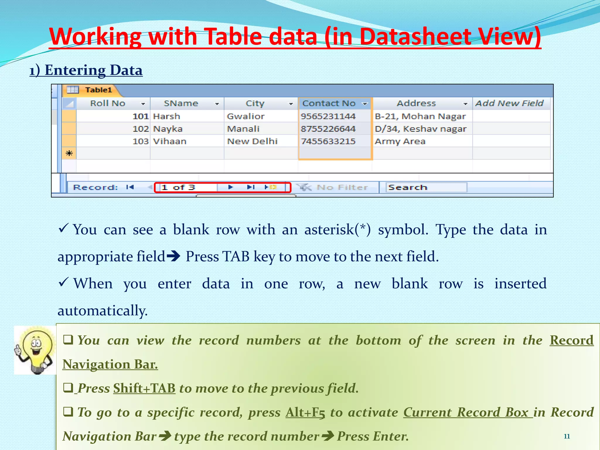 Class viii ch-3 working with tables | PPTX