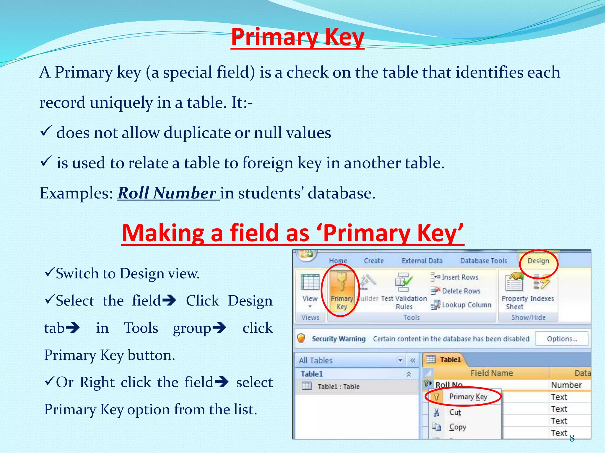 Class viii ch-3 working with tables | PPTX