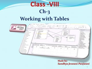 Class viii ch-3 working with tables | PPTX