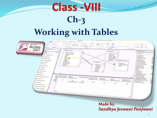 Class viii ch-3 working with tables | PPTX | Databases | Computer ...
