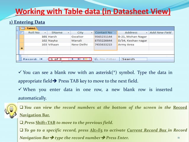 Class Viii Ch 3 Working With Tables Pptx Databases Computer Software And Applications
