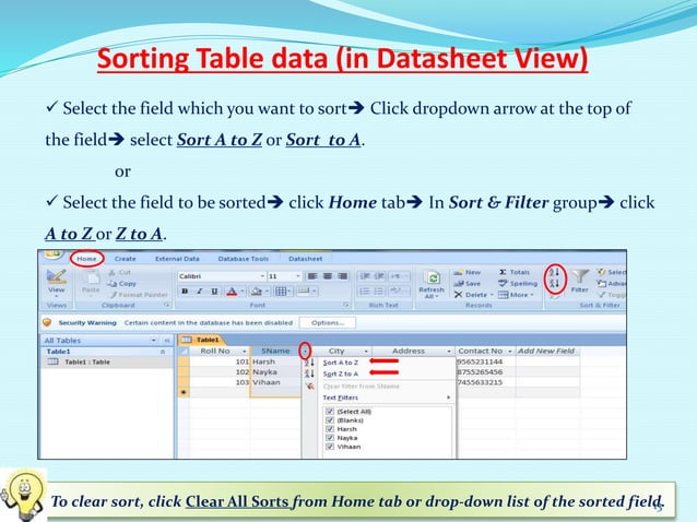 Class viii ch-3 working with tables | PPTX | Databases | Computer ...