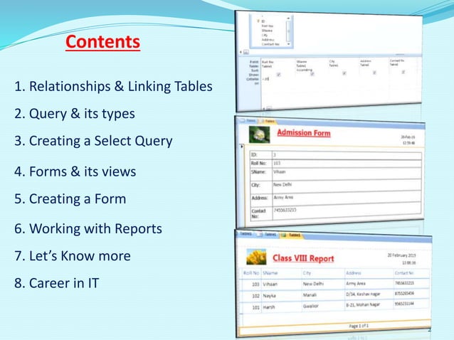 Class viii ch-4 working with queries | PPTX