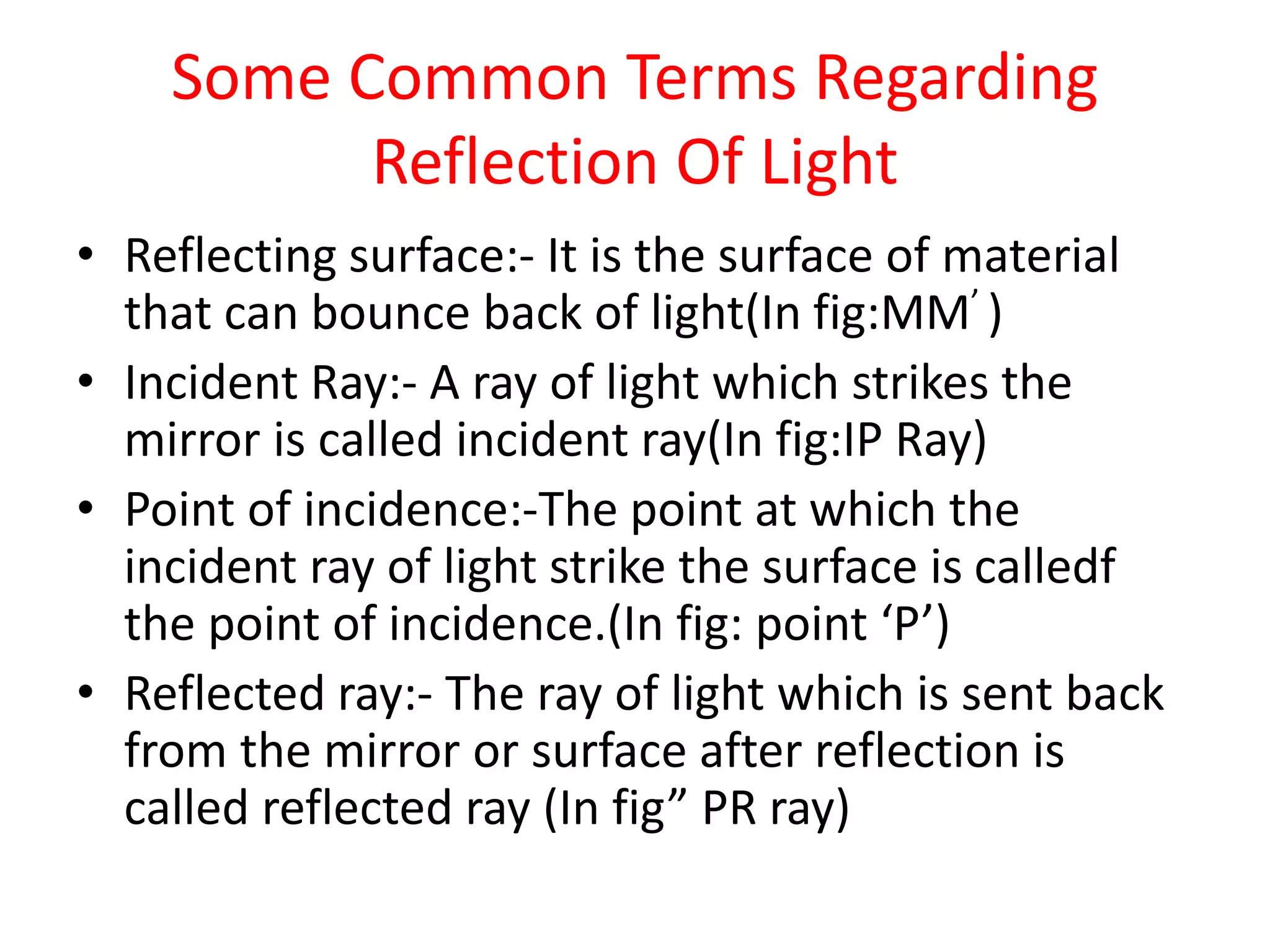 Class X Light Reflection And Refraction Ppt