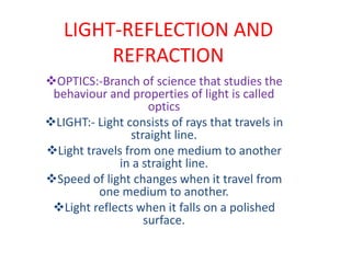 Class x-Light-Reflection and Refraction | PPT