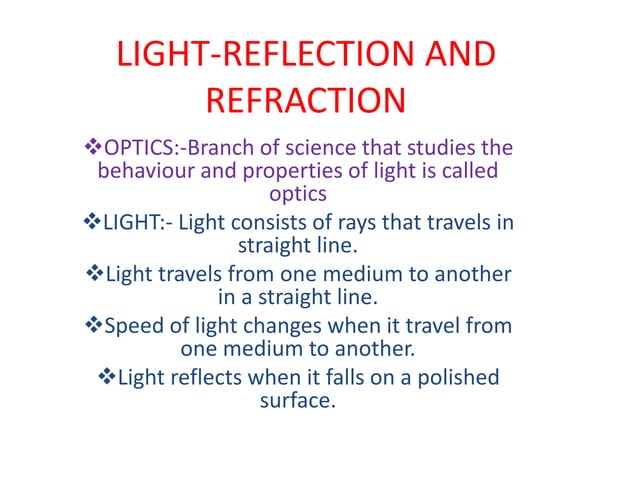 Class x-Light-Reflection and Refraction | PPT