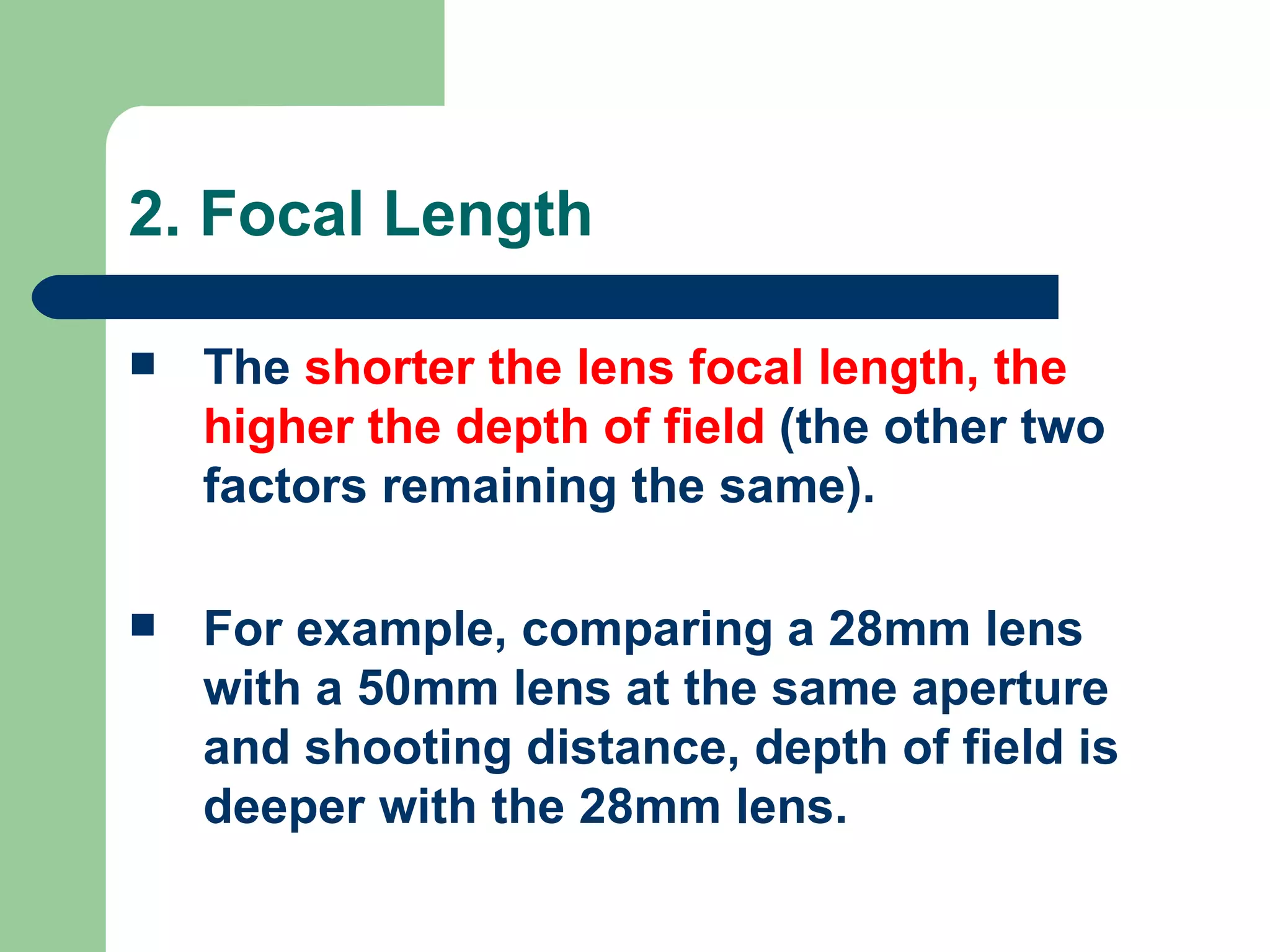 Class 008 depth of field and focus | PPT