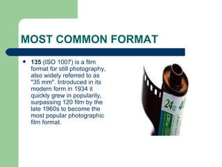 Class 009 film speed & format | PPT
