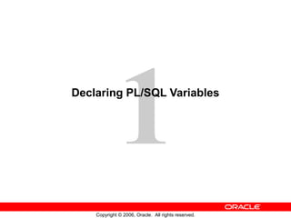 1 - Introduction to PL/SQL | PPT