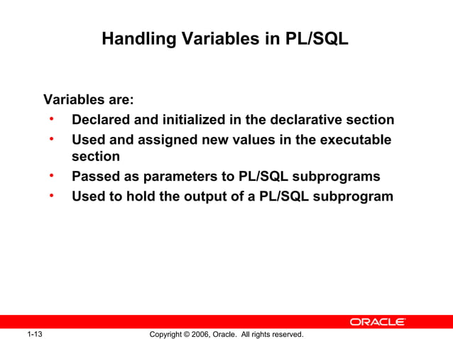 1 - Introduction to PL/SQL | PPT