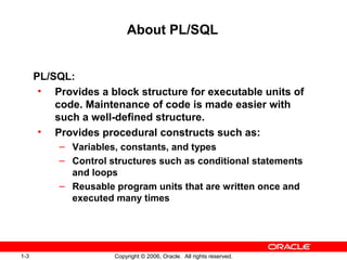 1 - Introduction to PL/SQL | PPT