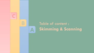 Class 01 - Lesson on Skimming and Scanning.pptx