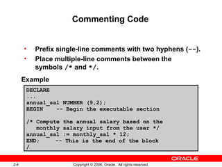 02 Writing Executable Statments | PPT
