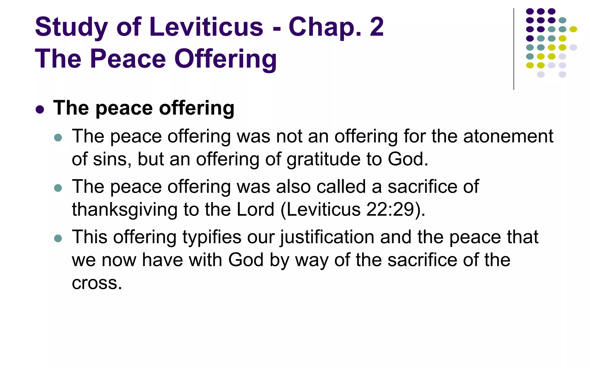 Class 02 The grain offering | PPT