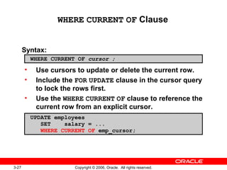03 Writing Control Structures, Writing with Compatible Data Types Using Explicit Cursors | PPT