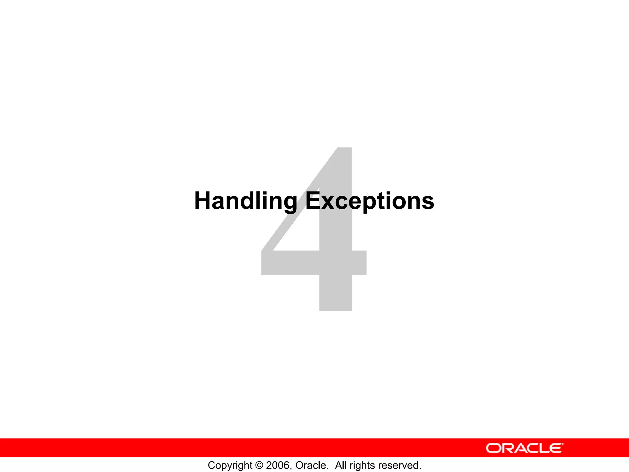 04 Handling Exceptions | PPT | Databases | Computer Software and Applications