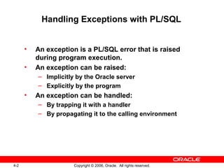04 Handling Exceptions | PPT | Databases | Computer Software and Applications