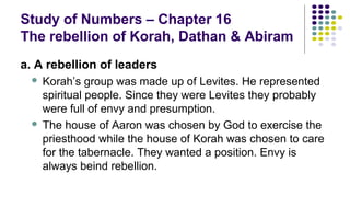 Numbers Class 06 The rebelion of Korah | PPT