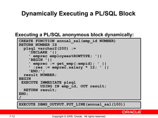 07 Using Oracle-Supported Package in Application Development | PPT