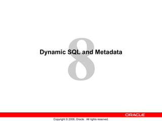 08 Dynamic SQL and Metadata | PPT