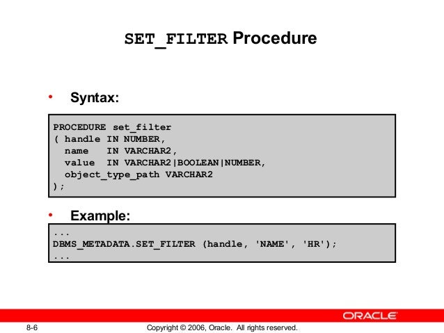 08 Dynamic SQL and Metadata