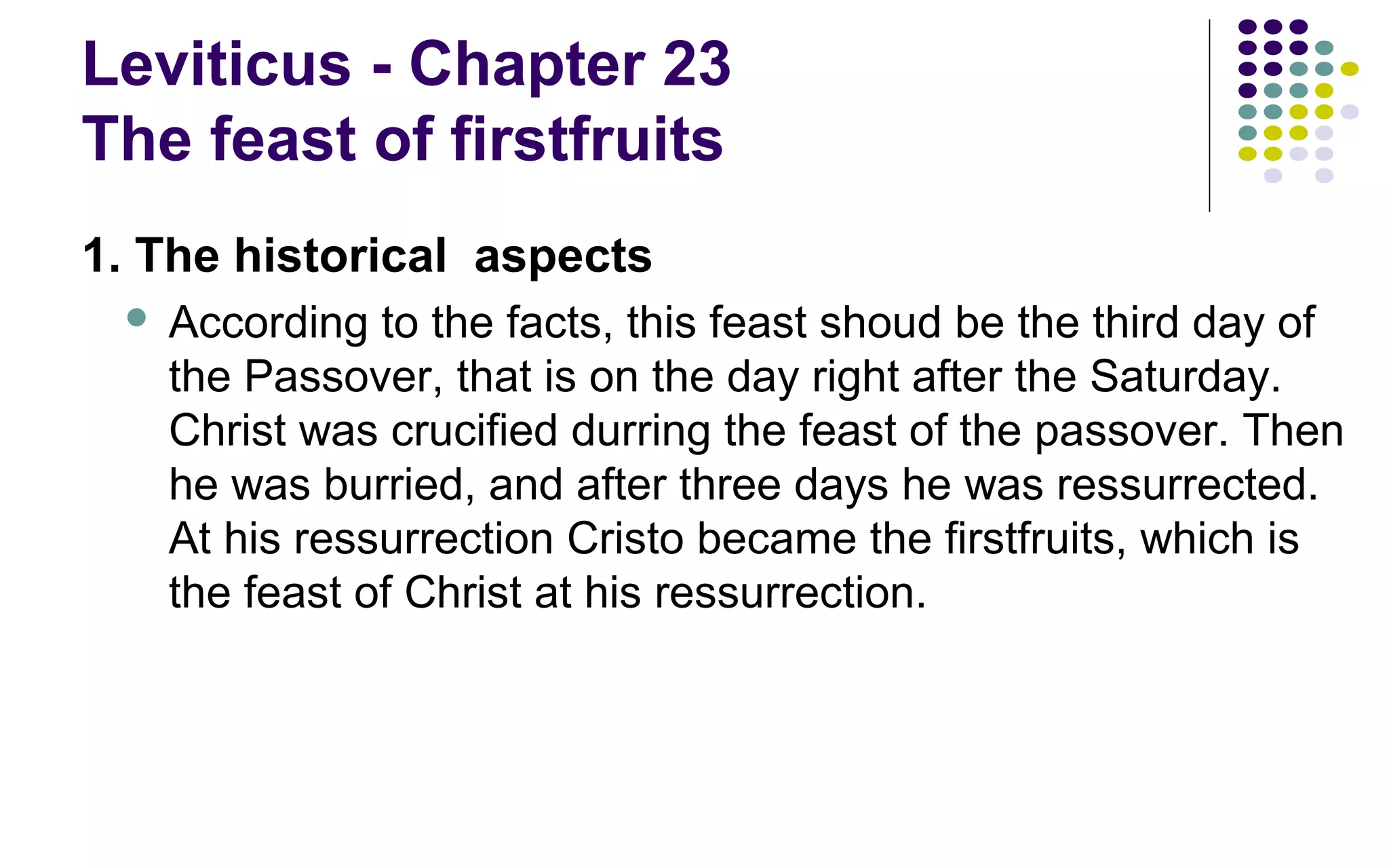Class 09 The Passover and the Firstfruits | PPT