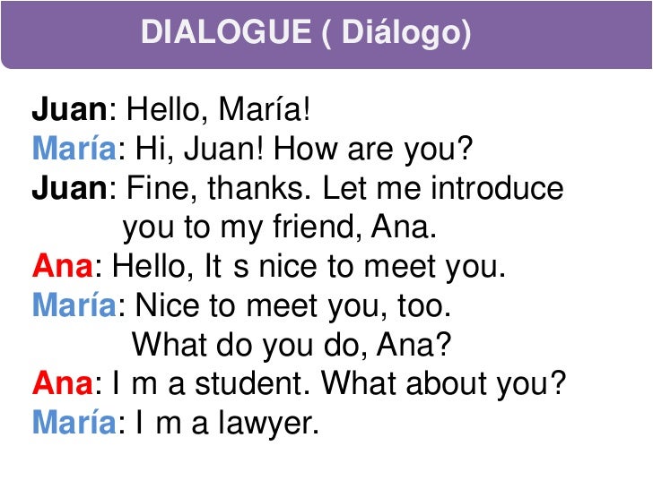 Dialogue Nice To Meet You
