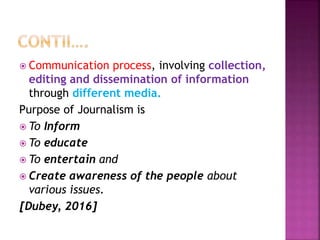 History of Journalism [Class 1] | PPTX