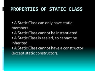 type of class in c# | PPTX