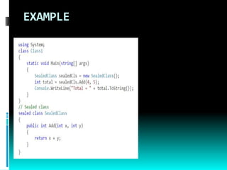 type of class in c# | PPT