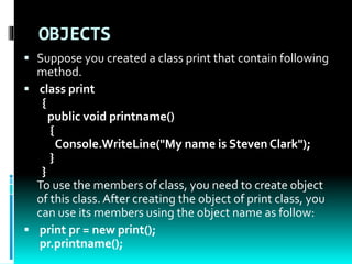 type of class in c# | PPT