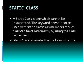 type of class in c# | PPT