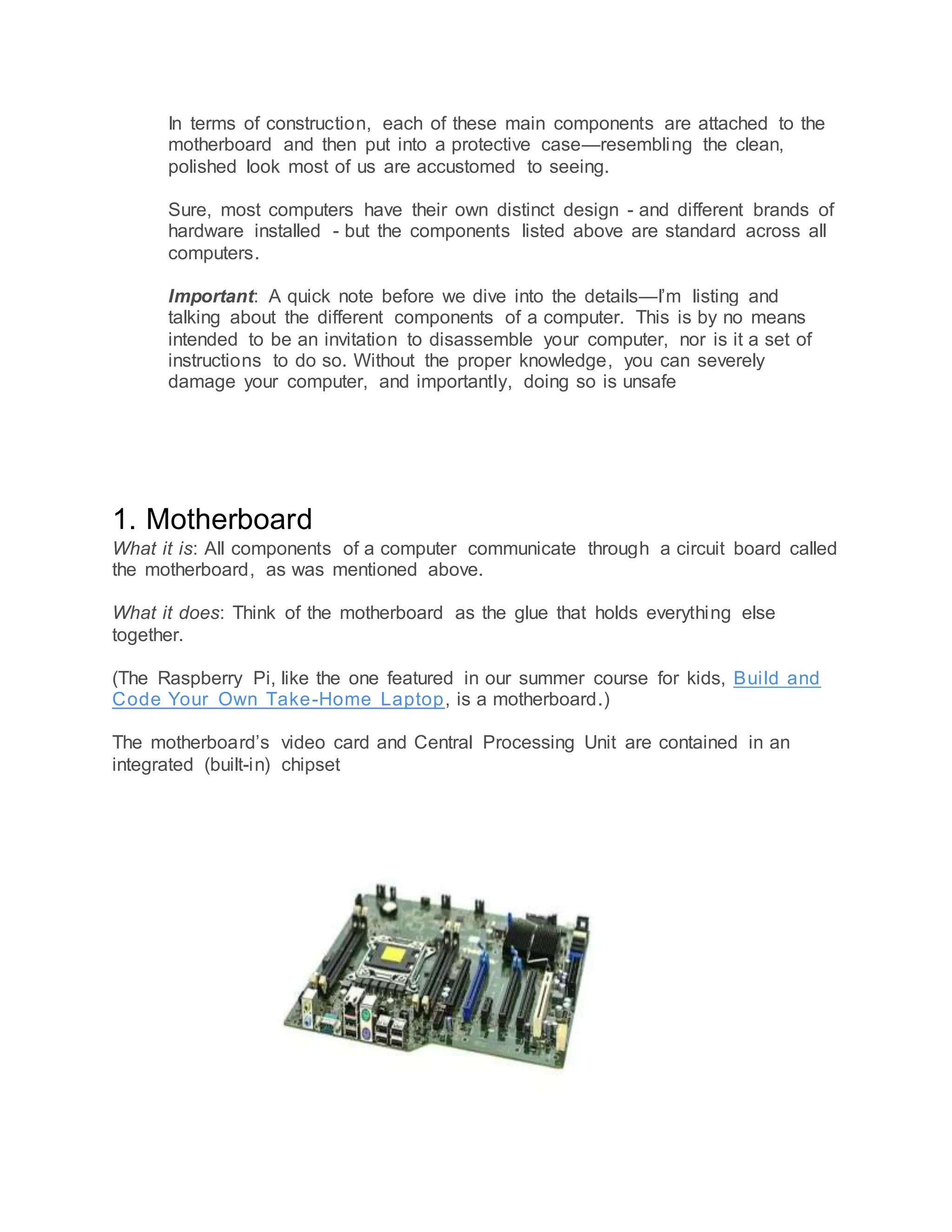 Class 1. | DOCX | Computing | Technology & Computing